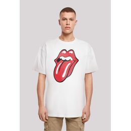 T-Shirt F4NT4STIC "The Rolling Stones Zunge", Herren, Gr. 4XL, weiß, Obermaterial: 100% Baumwolle, oversize, Rundhals, ohne Bündchen, Shirts, Premium Qualität