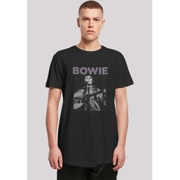 T-Shirt F4NT4STIC "David Bowie Rock Poster", Herren, Gr. M, schwarz, Obermaterial: 100% Baumwolle, regular fit, Rundhals, ohne Bündchen, Shirts, Print