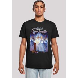 T-Shirt F4NT4STIC "Disney Cinderella Aschenputtel Collage Poster", Damen, Gr. M, schwarz, Obermaterial: 100% Baumwolle, regular fit, Rundhals, ohne Bündchen, Shirts T-Shirt, Herren,Premium Merch,Regular-Fit,Basic,Bedruckt