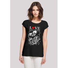 T-Shirt F4NT4STIC "Love is all you need", Damen, Gr. 4XL, schwarz, Obermaterial: 100% Baumwolle, regular fit, Rundhals, ohne Bündchen, Shirts, Premium Qualität
