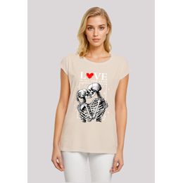 T-Shirt F4NT4STIC "Love is all you need", Damen, Gr. 4XL, weiß (sandweiß), Obermaterial: 100% Baumwolle, regular fit, Rundhals, ohne Bündchen, Shirts, Premium Qualität