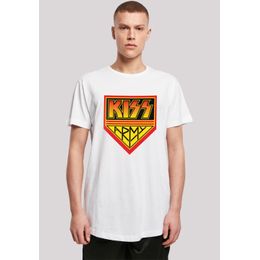 T-Shirt F4NT4STIC "Kiss Rock Band Army Logo", Herren, Gr. L, weiß, Obermaterial: 100% Baumwolle, regular fit, Rundhals, ohne Bündchen, Shirts, Premium Qualität, Musik, By Rock Off