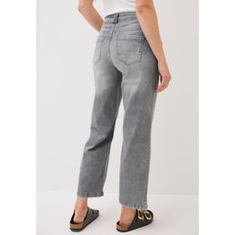 Loose-fit-Jeans Street One, Damen, Gr. 29, L&auml;nge 28, grau (mid grau random wash), Jeans, 78% Baumwolle, 20% Polyester, 2% Elasthan, unifarben, kn&ouml;chelfrei, Jeans, High Waist