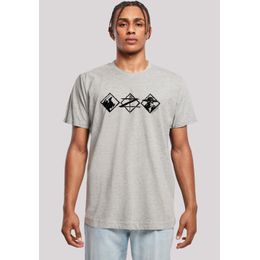 T-Shirt F4NT4STIC "Zorro Diamond Trio", Herren, Gr. S, erdgrau, Obermaterial: 100% Baumwolle, regular fit, Rundhals, ohne B&uuml;ndchen, Shirts T-Shirt, Premium Qualit&auml;t