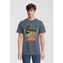 T-Shirt Recovered "Star Wars Empire Strikes Back Retro X-Wing", Damen, Gr. XXL, grau, 100% Baumwolle, bedruckt, normal, Rundhals, Shirts T-Shirt, im zeitlosen Design
