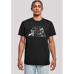 T-Shirt F4NT4STIC "Star Wars Logo Space Sketch", Herren, Gr. L, schwarz, Obermaterial: 100% Baumwolle, regular fit, Rundhals, ohne Bündchen, Shirts, Herren,Premium Merch,Regular-Fit,Basic,Bedruckt