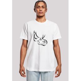 T-Shirt F4NT4STIC "Dinosaurier Sinoceratops Skull", Herren, Gr. L, weiß, Obermaterial: 100% Baumwolle, regular fit, Rundhals, ohne Bündchen, Shirts, Premium Qualität