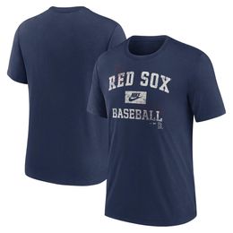 T-Shirt Nike "Nike Shirt Boston Red Sox Nike Cooperstown Triblend", Jungen, Gr. S, blau, 50% Polyester, 25% Baumwolle, 25% Viskose, Shirts T-Shirt