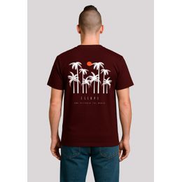 T-Shirt F4NT4STIC "Escape Discover the World Palm Trees", Herren, Gr. S, maroon, Obermaterial: 100% Baumwolle, regular fit, Rundhals, ohne Bündchen, Shirts, Discover the World