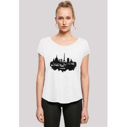 T-Shirt F4NT4STIC "PARIS SKYLINE LONG TEE", Damen, Gr. S, wei&szlig;, Obermaterial: 100% Baumwolle, regular fit, Rundhals, ohne B&uuml;ndchen, Shirts T-Shirt, Print