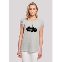 T-Shirt F4NT4STIC "PARIS SKYLINE SHORT SLEEVE TEE", Damen, Gr. XS, grau (erdgrau), Obermaterial: 100% Baumwolle, regular fit, Rundhals, ohne B&uuml;ndchen, Shirts T-Shirt, Print