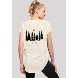T-Shirt F4NT4STIC "Escape Discover the World Forest", Damen, Gr. L, wei&szlig; (sandwei&szlig;), Obermaterial: 100% Baumwolle, regular fit, Rundhals, ohne B&uuml;ndchen, Shirts T-Shirt, Discover the World