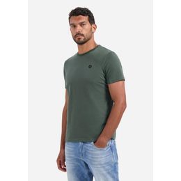 T-Shirt NO EXCESS "NO EXCESS Weiches T-Shirt T-Shirt Crewneck Peached", Herren, Gr. L, dunkelgrün, 100% Baumwolle, Shirts