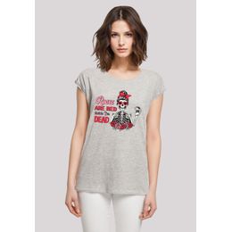 T-Shirt F4NT4STIC "Anti Valentinstag Roses are red", Damen, Gr. 4XL, grau (erdgrau), Obermaterial: 100% Baumwolle, regular fit, Rundhals, ohne B&uuml;ndchen, Shirts T-Shirt, Premium Qualit&auml;t