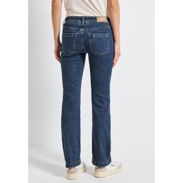 Slim-fit-Jeans Street One, Damen, Gr. 33, Länge 30, blau (soft mid blau washed), Jeans, 79% Baumwolle, 15% Polyester, 4% Elastomultiester, 2% Elasthan, unifarben, lang, Jeans, Middle Waist