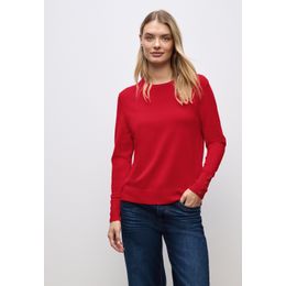 Strickpullover Street One, Damen, Gr. 34, racing rot, Feinstrick, 75% Viskose, 25% Nylon, unifarben, normal normal, Rundhals, Bündchen, Pullover, aus softem Materialmix