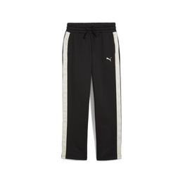 Sporthose Puma "Essentials Tape Relaxed Jogginghose Mädchen", Mädchen, Gr. 140, Normalgrößen, schwarz, Obermaterial: 66% Baumwolle, 34% Polyester; Tasche – Oben: 100% Baumwolle, relaxed fit, Hosen