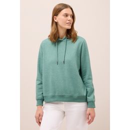 Sweatshirt Cecil, Damen, Gr. L (42), gr&uuml;n (jewel gr&uuml;n melange), Sweatware, 54% Polyester, 46% Baumwolle, unifarben, normal, ohne Ausschnitt, Rippb&uuml;ndchen, Sweatshirts Sweatshirt, mit Kapuze mit Tunnelzugband