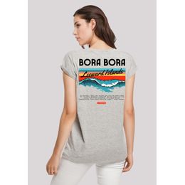 T-Shirt F4NT4STIC "Bora Bora Leewards Island", Damen, Gr. 4XL, grau (erdgrau), Obermaterial: 100% Baumwolle, regular fit, Rundhals, ohne B&uuml;ndchen, Shirts T-Shirt, Premium Qualit&auml;t