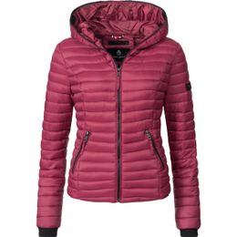Steppjacke Navahoo "Kimuk", Damen, Gr. S, rot (bordeaux), Obermaterial: 100% Nylon, Futter: 100% Polyester, Wattierung: 100% Polyester, Ärmelfutter: 100% Polyester, figurbetont hüftlang, Ärmel ohne Ärmelschlitz Rippstrickbündchen kontrastfarben, Jacken, leichte Übergangsjacke mit Kapuze