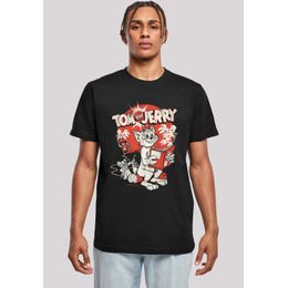 T-Shirt F4NT4STIC "Tom und Jerry Rocket Prank", Herren, Gr. 3XL, schwarz, Obermaterial: 100% Baumwolle, regular fit, Rundhals, ohne B&uuml;ndchen, Shirts T-Shirt, Herren,Premium Merch,Regular-Fit,Basic,Bedruckt