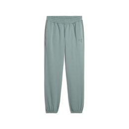 Sporthose Puma "Essentials Elevated Jogginghose Erwachsene", Damen, Gr. M, Normalgrößen, grün (grün moon), Obermaterial: 66% Baumwolle, 34% Polyester; Tasche – Oben: 100% Baumwolle, unifarben, relaxed fit, Hosen