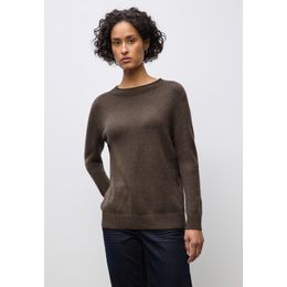 Strickpullover Street One, Damen, Gr. 38, schwarz nomad braun meliert, Stoff, 30% Polyester, 27% Polyacryl, 23% Polyamid, 20% Viskose, Strukturmuster, normal normal, Rundhals, B&uuml;ndchen, Pullover Strickpullover, Feinstrick