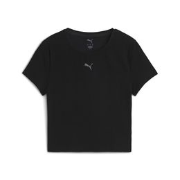 Trainingsshirt Puma "SHAPELUXE Trainings-T-Shirt Damen", Damen, Gr. M, schwarz, Obermaterial: 82% Nylon, 18% Elasthan, eng, Rundhals, Shirts