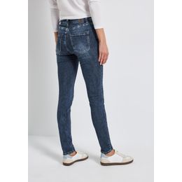 Slim-fit-Jeans Street One, Damen, Gr. 32, L&auml;nge 30, dunkelblau random, Jeans, 89% Baumwolle, 8% Polyester, 3% Elasthan, unifarben, lang, Jeans Slim-fit-Jeans, aus Baumwolle mit Stretchanteil