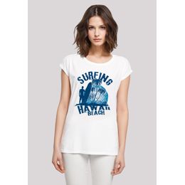 T-Shirt F4NT4STIC "Hawaii Surf Beach Summer", Damen, Gr. 4XL, wei&szlig;, Obermaterial: 100% Baumwolle, regular fit, Rundhals, ohne B&uuml;ndchen, Shirts T-Shirt, Premium Qualit&auml;t