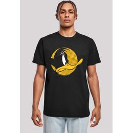 T-Shirt F4NT4STIC "Looney Tunes Daffy Duck Dotted Cartoon Logo", Herren, Gr. L, schwarz, Obermaterial: 100% Baumwolle, regular fit, Rundhals, ohne B&uuml;ndchen, Shirts T-Shirt, Herren,Premium Merch,Regular-Fit,Basic,Bedruckt