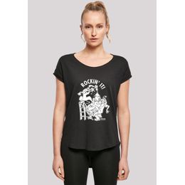 T-Shirt F4NT4STIC "Scooby Doo Rockin' It Christmas Weihnachten", Damen, Gr. XS, schwarz, Obermaterial: 100% Baumwolle, regular fit, Rundhals, ohne B&uuml;ndchen, Shirts T-Shirt, Damen,Premium Merch,Lang,Longshirt,Bedruckt
