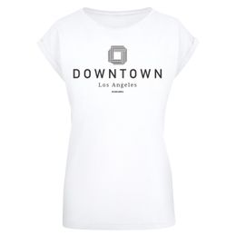T-Shirt F4NT4STIC "PLUS SIZE Downtown LA Muster", Damen, Gr. 4XL, wei&szlig;, Obermaterial: 100% Baumwolle, regular fit, Rundhals, ohne B&uuml;ndchen, Shirts T-Shirt, Print
