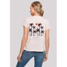 T-Shirt F4NT4STIC "Escape Discover the World Palm Trees", Damen, Gr. L, rosa (pink), Obermaterial: 100% Baumwolle, oversize, Rundhals, ohne B&uuml;ndchen, Shirts T-Shirt, Discover the World