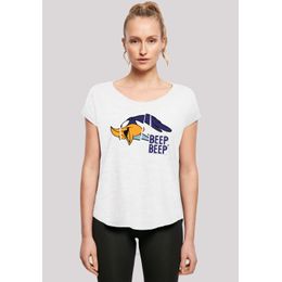 T-Shirt F4NT4STIC "Looney Tunes Roadrunner Beep Beep'", Damen, Gr. S, wei&szlig;, Obermaterial: 100% Baumwolle, regular fit, Rundhals, ohne B&uuml;ndchen, Shirts T-Shirt, Print