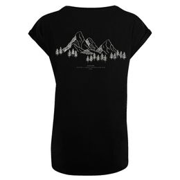 T-Shirt F4NT4STIC "PLUS SIZE Mountain Berge", Damen, Gr. 4XL, schwarz, Obermaterial: 100% Baumwolle, regular fit, Rundhals, ohne Bündchen, Shirts, Print