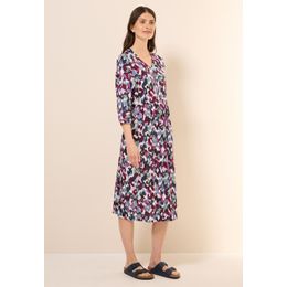 Blusenkleid Cecil, Damen, Gr. XL (44), US-Größen, weiß (vanilleweiß), Web, 100% Baumwolle, bedruckt, normal knielang, V-Ausschnitt, Bündchen, Kleider, knielang