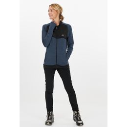 Fleecejacke WHISTLER "Nevados", Damen, Gr. 36, blau (blau, schwarz), 93% Polyester, 7% Elasthan, mehrfarbig, normal, ohne Ausschnitt, Jacken Fleecejacke, in atmungsaktiver und dehnbarer Qualit&auml;t