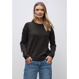 Strickpullover Street One, Damen, Gr. 36, schwarzest braun, Stoff, 30% Polyester, 29% Polyacryl, 21% Viskose, 20% Nylon, unifarben, normal normal, Rundhals, Rippb&uuml;ndchen, Pullover Strickpullover, Grobstrick