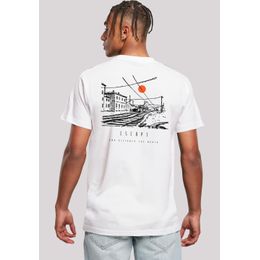 T-Shirt F4NT4STIC "Escape Discover the World Town Train Station", Herren, Gr. L, weiß, Obermaterial: 100% Baumwolle, regular fit, Rundhals, ohne Bündchen, Shirts, Premium Qualität, ESCAPE Collection
