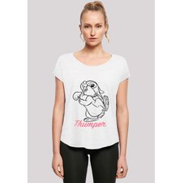 T-Shirt F4NT4STIC "Disney Bambi Klopfer Line Zeichnung", Damen, Gr. S, wei&szlig;, Obermaterial: 100% Baumwolle, regular fit, Rundhals, ohne B&uuml;ndchen, Shirts T-Shirt, Damen,Premium Merch,Lang,Longshirt,Bedruckt
