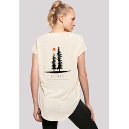 T-Shirt F4NT4STIC "Escape Discover the World Pinetree", Damen, Gr. L, wei&szlig; (sandwei&szlig;), Obermaterial: 100% Baumwolle, regular fit, Rundhals, ohne B&uuml;ndchen, Shirts T-Shirt, Discover the World