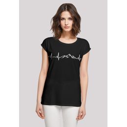 T-Shirt F4NT4STIC "Herzschlag Berge Wandern", Damen, Gr. 4XL, schwarz, Obermaterial: 100% Baumwolle, regular fit, Rundhals, ohne B&uuml;ndchen, Shirts T-Shirt, Premium Qualit&auml;t