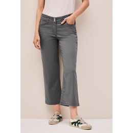 Culotte Cecil, Damen, Gr. 27, Länge 26, grau (graphite light grau), Web, 96% Baumwolle, 4% Elasthan, unifarben, normal normal, Hosen, High Waist