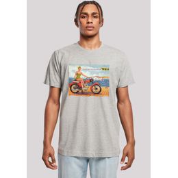 T-Shirt F4NT4STIC "BSA C15 Star 1962 Motorcycle Dockside Ad", Herren, Gr. S, erdgrau, Obermaterial: 100% Baumwolle, regular fit, Rundhals, ohne Bündchen, Shirts T-Shirt, Premium Qualität