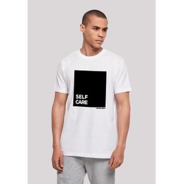 T-Shirt F4NT4STIC "SELF CARE TEE", Herren, Gr. L, weiß, Obermaterial: 100% Baumwolle, regular fit, Rundhals, ohne Bündchen, Shirts, Print