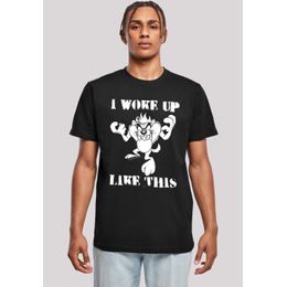 T-Shirt F4NT4STIC "Looney Tunes Taz I Woke Up Like This", Herren, Gr. L, schwarz, Obermaterial: 100% Baumwolle, regular fit, Rundhals, ohne Bündchen, Shirts, Print