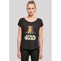 F4NT4STIC Damen T-Shirt "Star Wars Retro Rainbow Regenbogen"schwarz, Gr. XL, Obermaterial: 100% Baumwolle, Shirts, Print