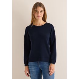 Langarmshirt Cecil, Damen, Gr. M (40), urban dunkelblau, Stoff, 47% Modal, 45% Polyester, 8% Elasthan, unifarben, normal normal, Rundhals, B&uuml;ndchen, Shirts Langarmshirt, in Unifarbe