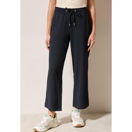 Marlene-Hose Cecil, Damen, Gr. XL, L&auml;nge 26, blau (universal blau), Stoff, 55% Polyester, 44% Viskose, 1% Elasthan, unifarben, weit kn&ouml;chelfrei, Hosen, High Waist